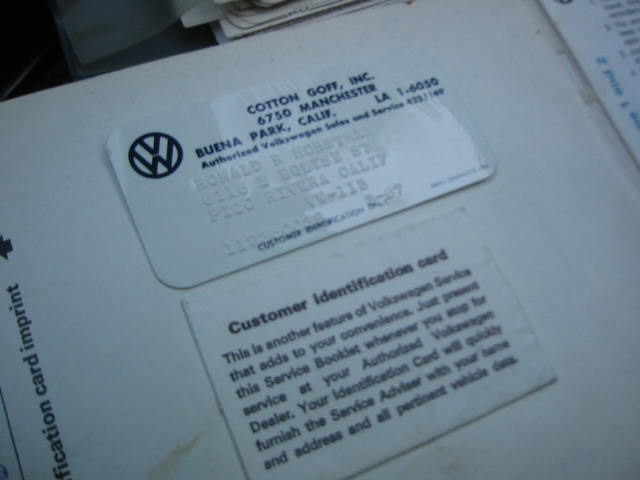 Original owner id card.